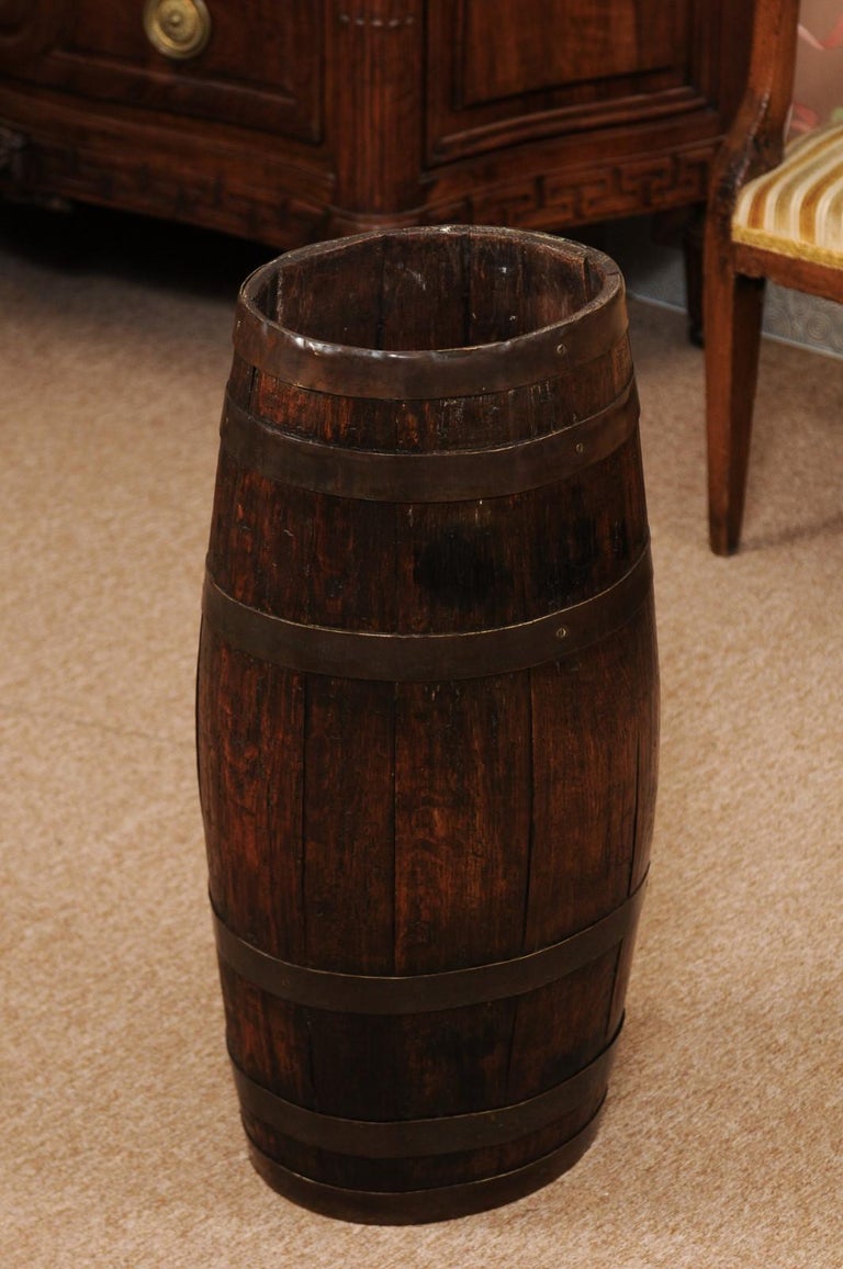 English Oak and Brass Barrell, Late 19th Century at 1stDibs
