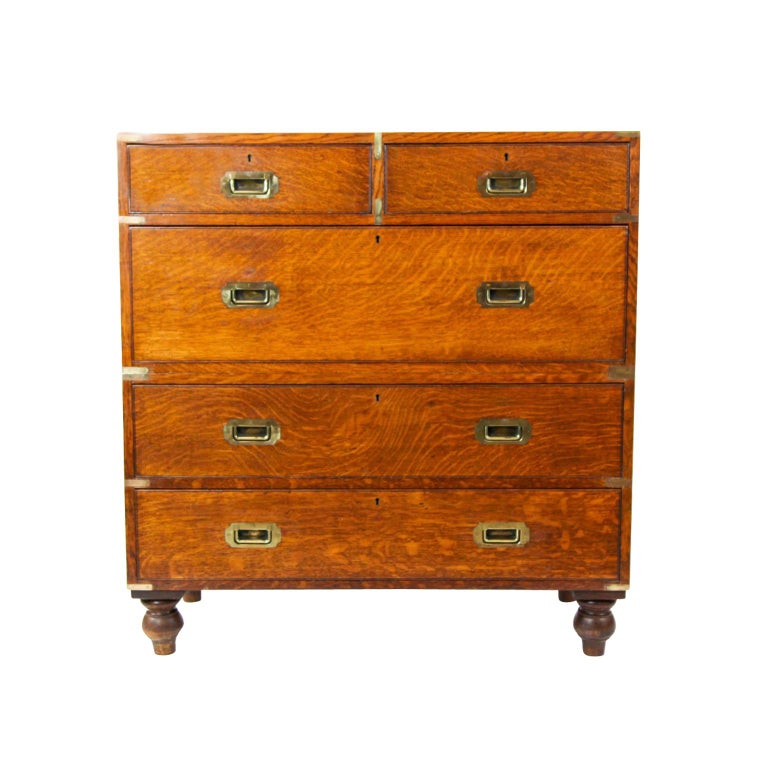 English Oak Campaign Chest at 1stDibs