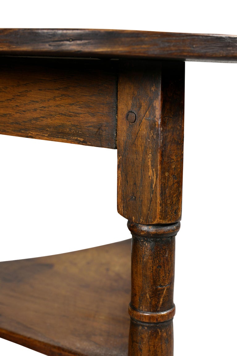 English Oak Clover Shaped Cricket Table at 1stDibs
