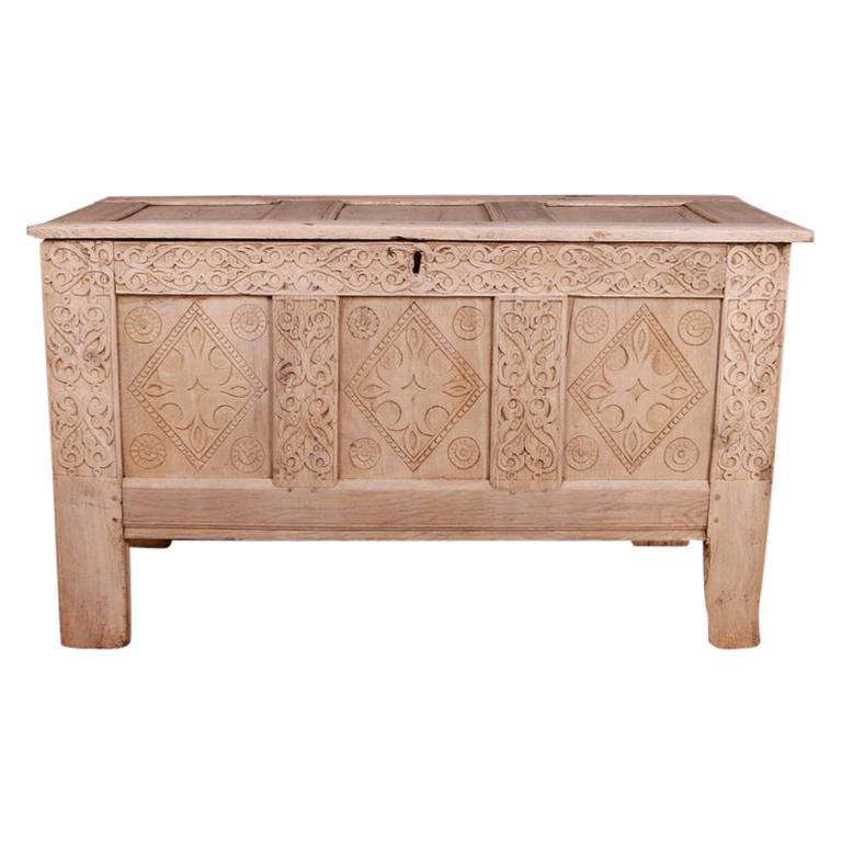 English Bleached Oak Storage Chest at 1stDibs