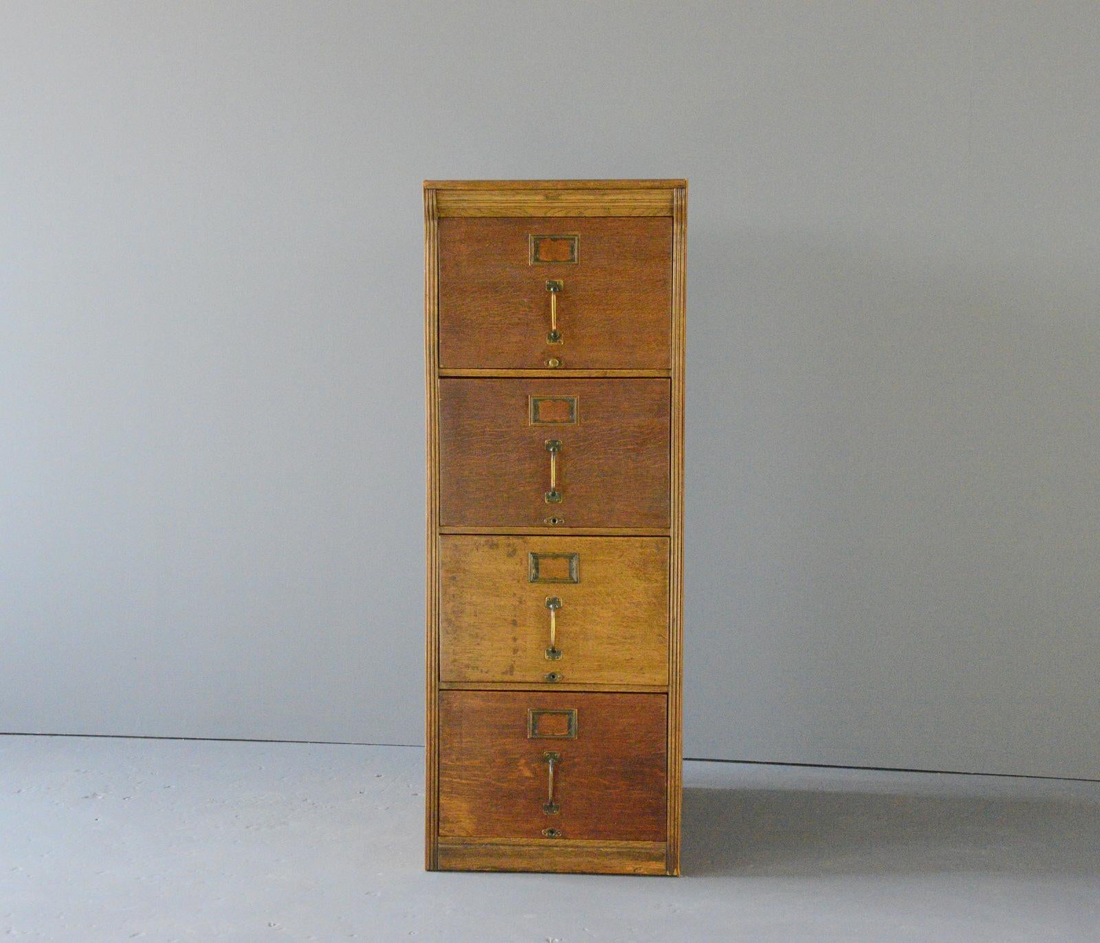 English Oak Filing Cabinet, circa 1920s For Sale at 1stDibs