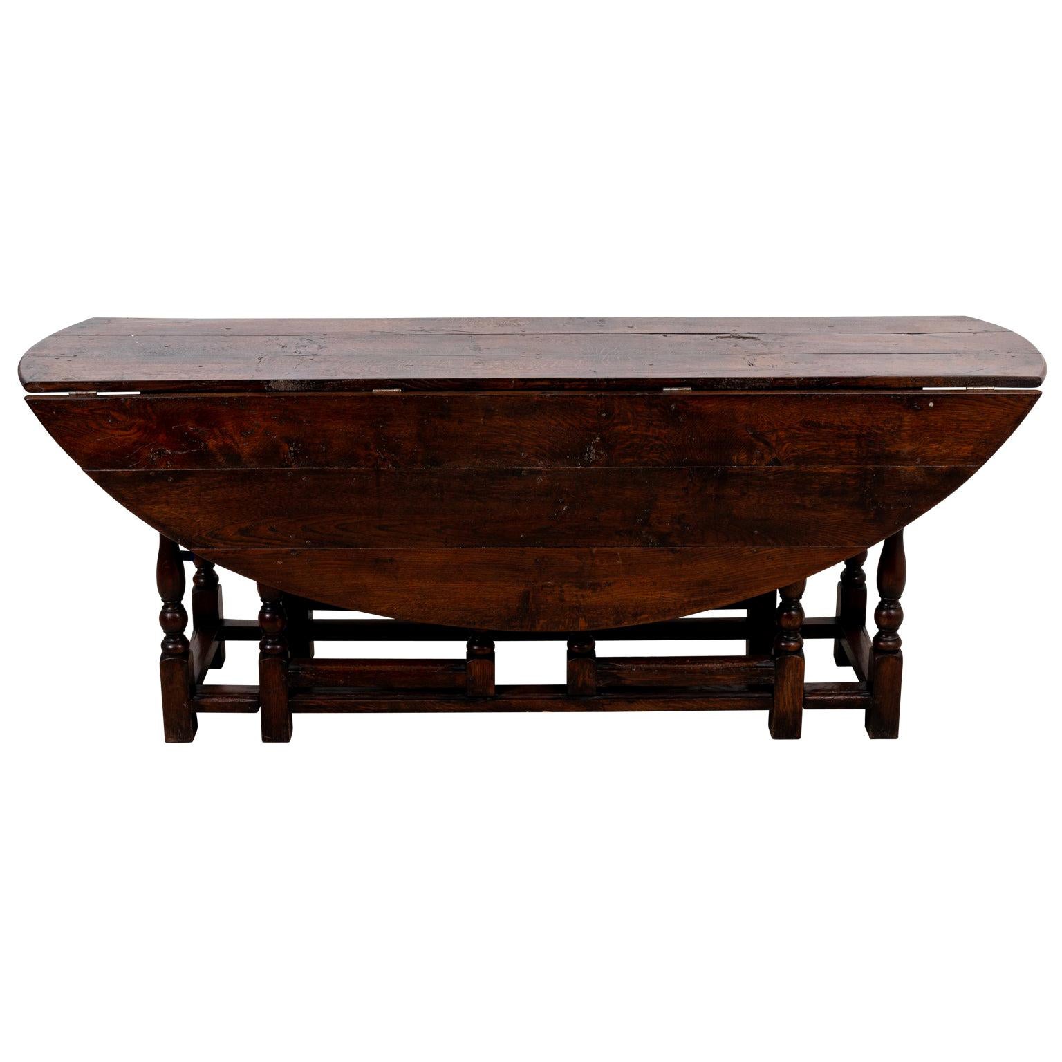 English Oak Gate Leg Dining Table at 1stDibs