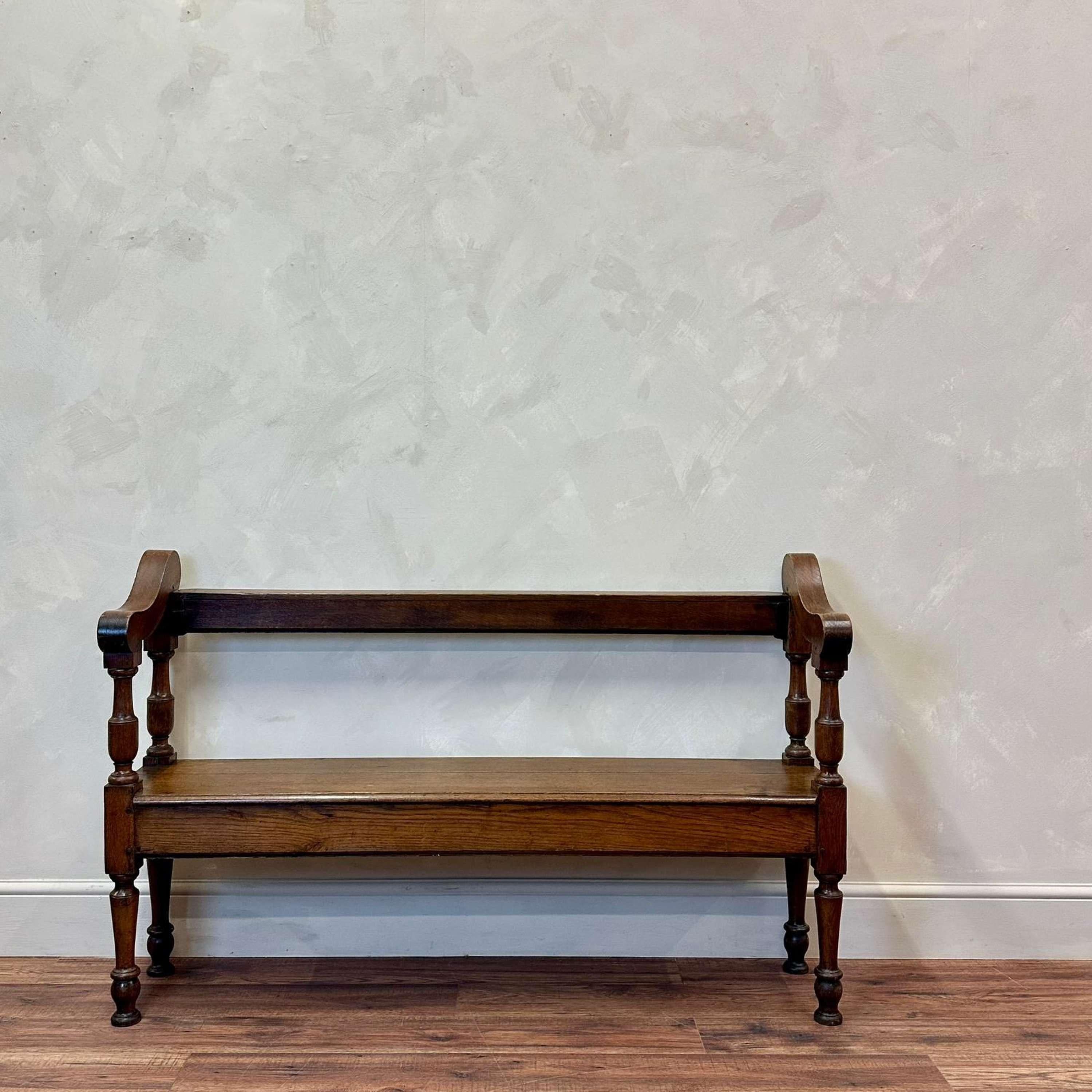English Oak Hall Bench c1890 For Sale at 1stDibs