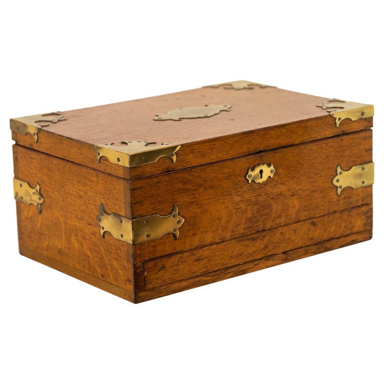 English Oak Jewelry Box at 1stDibs