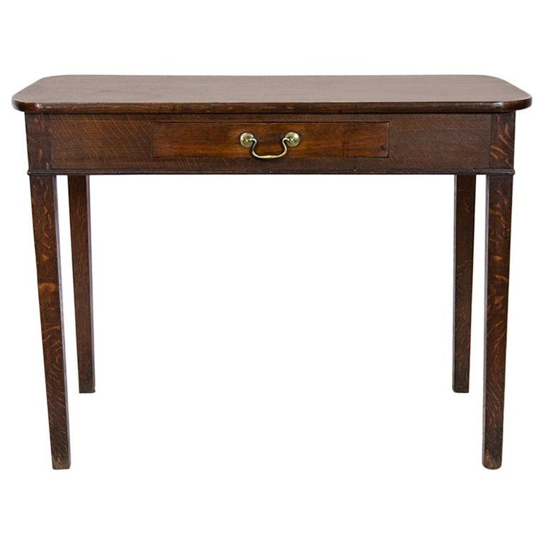 English Oak One-Drawer Side Table at 1stDibs