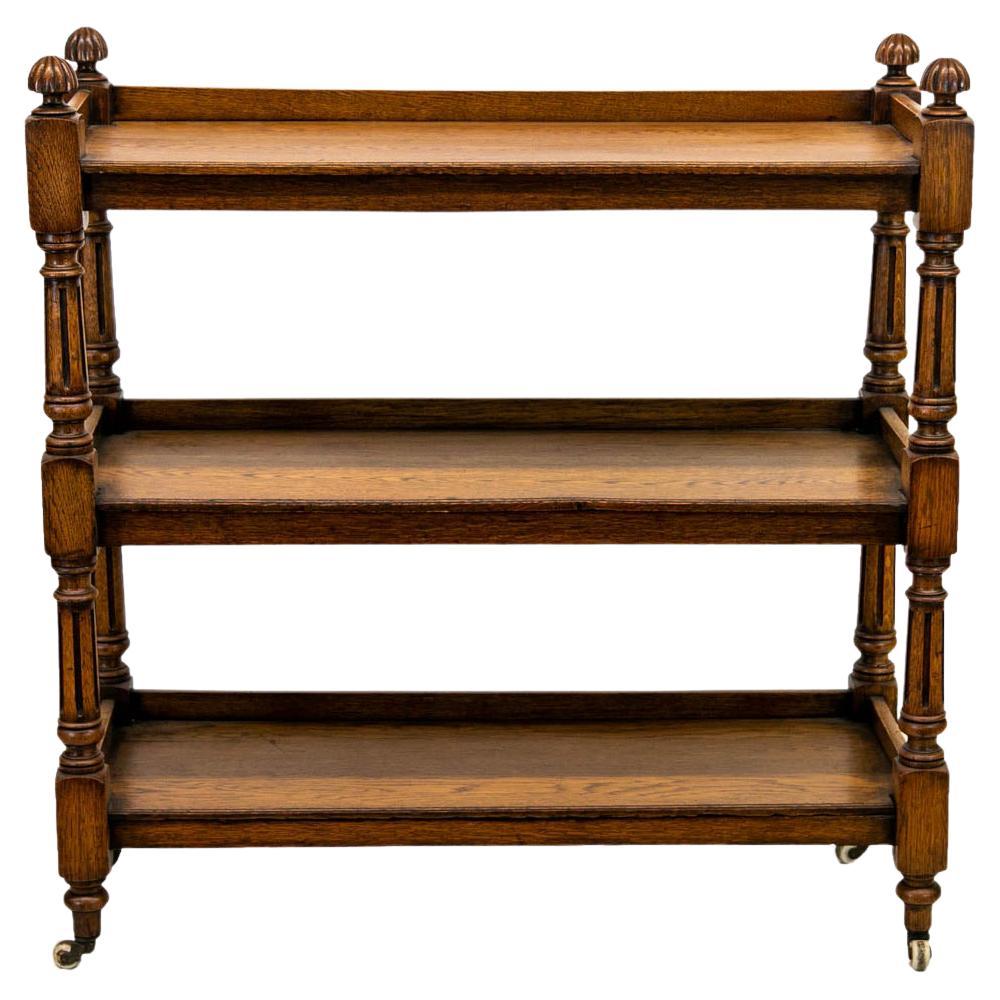 Two-Drawer English Oak Three-Tiered Server at 1stDibs