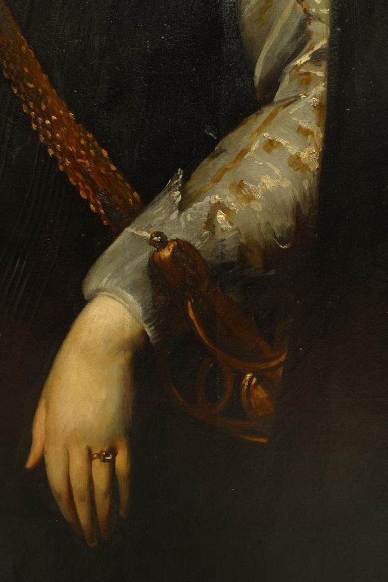 English Oil Painting Portrait of a 17th Century Man in Black Cape For ...
