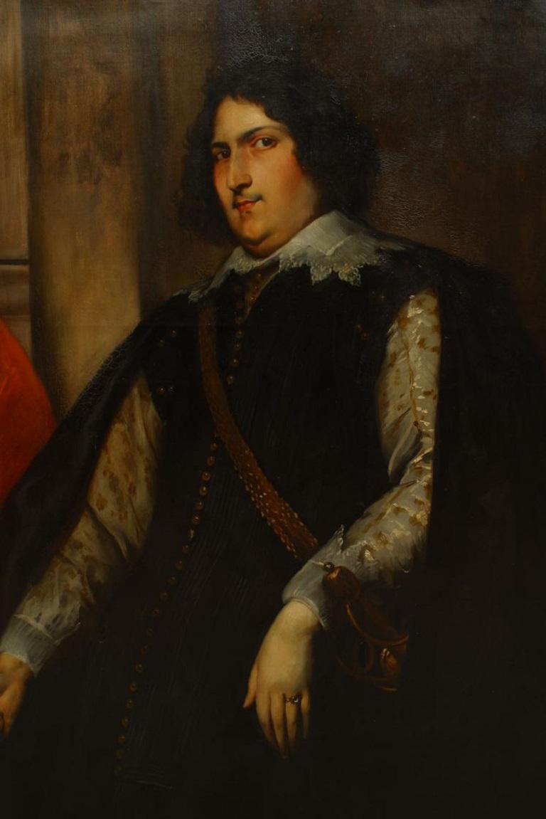 English Oil Painting Portrait of a 17th Century Man in Black Cape For ...