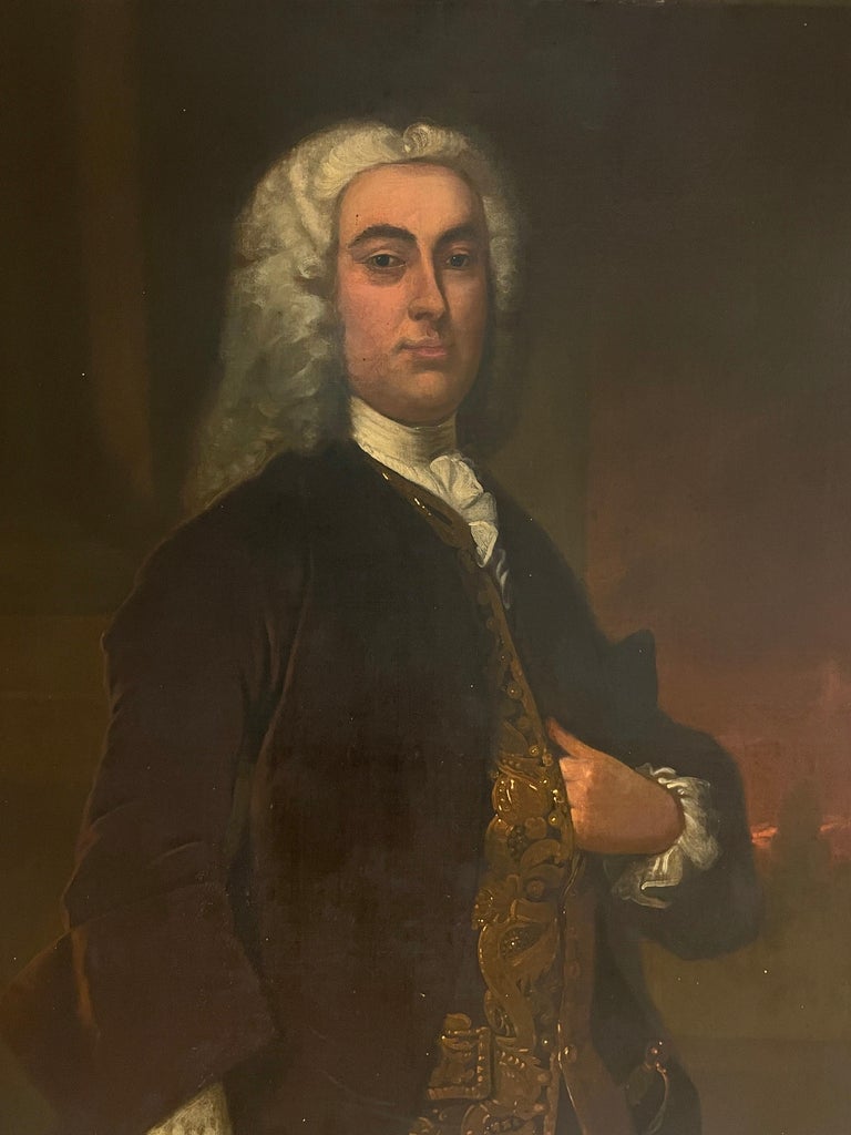 English Old Master - Huge Antique English Aristocratic Portrait of ...