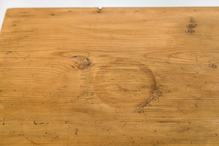 English One Drawer Stretcher Pine Table For Sale at 1stDibs