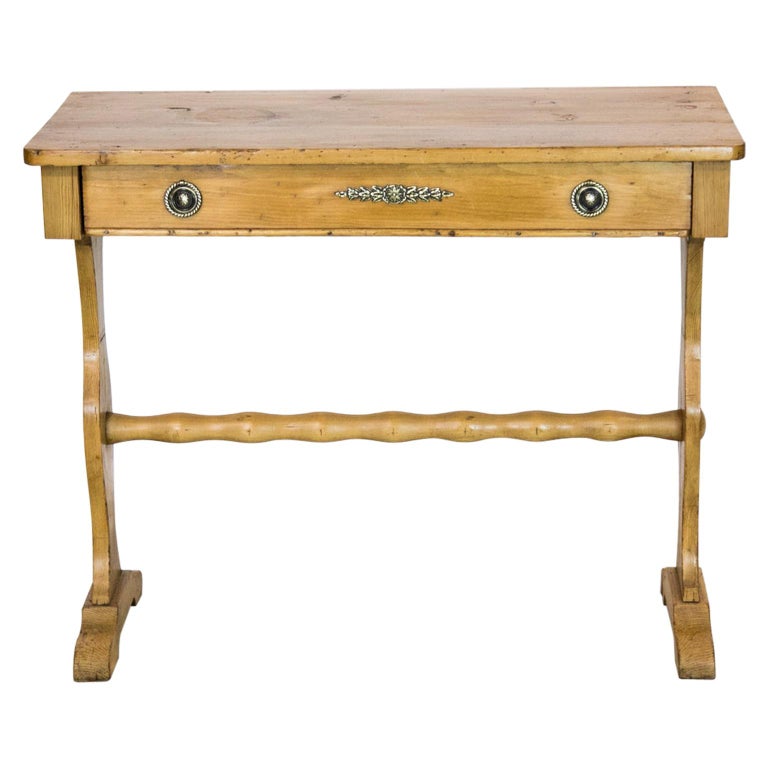 English One Drawer Stretcher Pine Table For Sale at 1stDibs