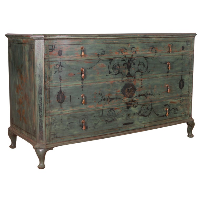 English Original Painted Chest of Drawers For Sale at 1stDibs