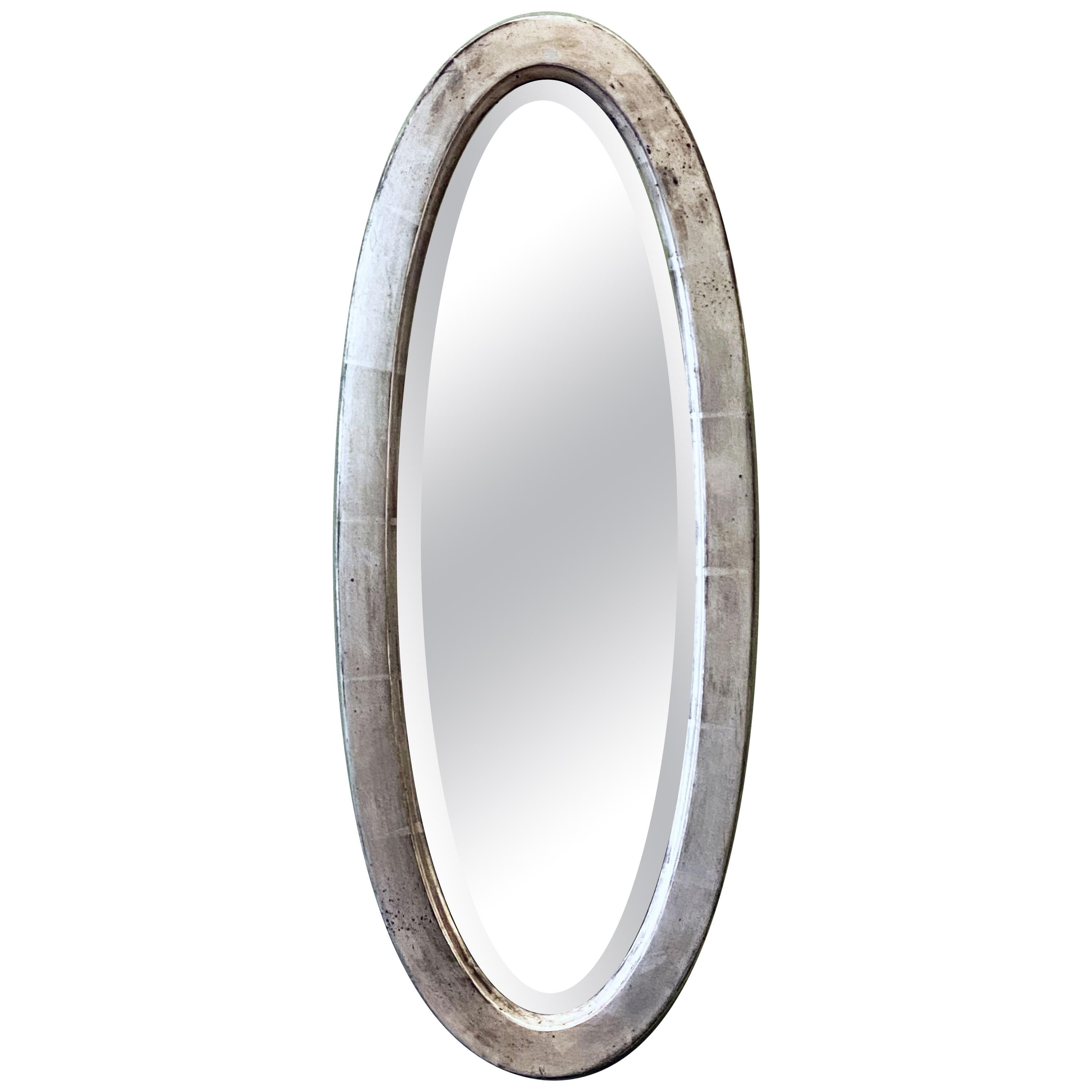 Antique Beveled Oval Mirror in Brass Frame with Brass Goat Head ...