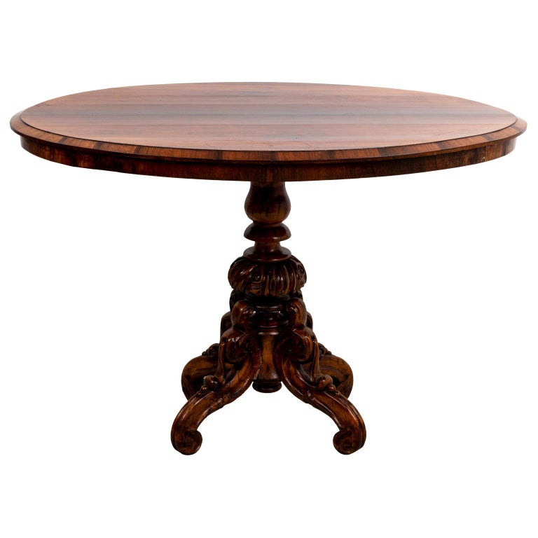 English Oval Center Hall Table at 1stDibs