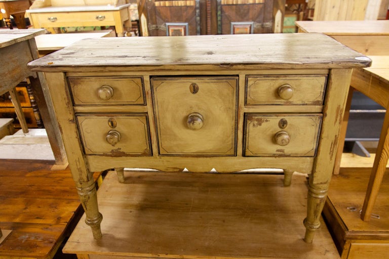 English Painted Five-Drawer Country Server at 1stDibs