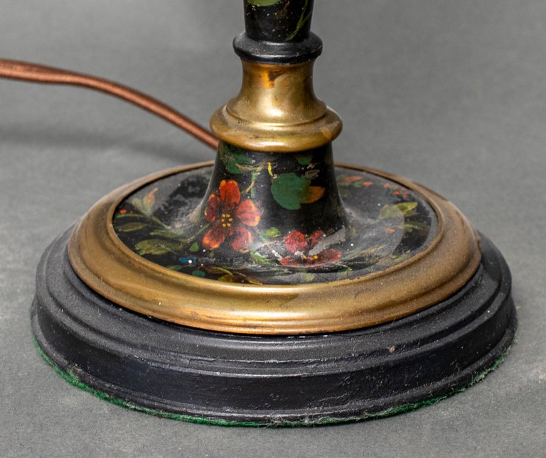English Painted Green Glass Luster Lamps For Sale at 1stDibs