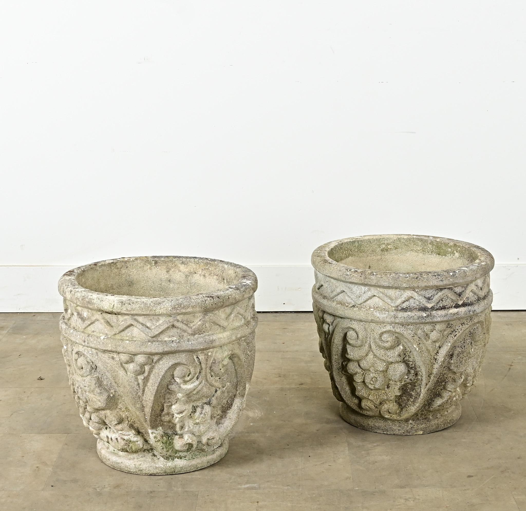 English Pair of Reconstituted Stone Planters For Sale at 1stDibs