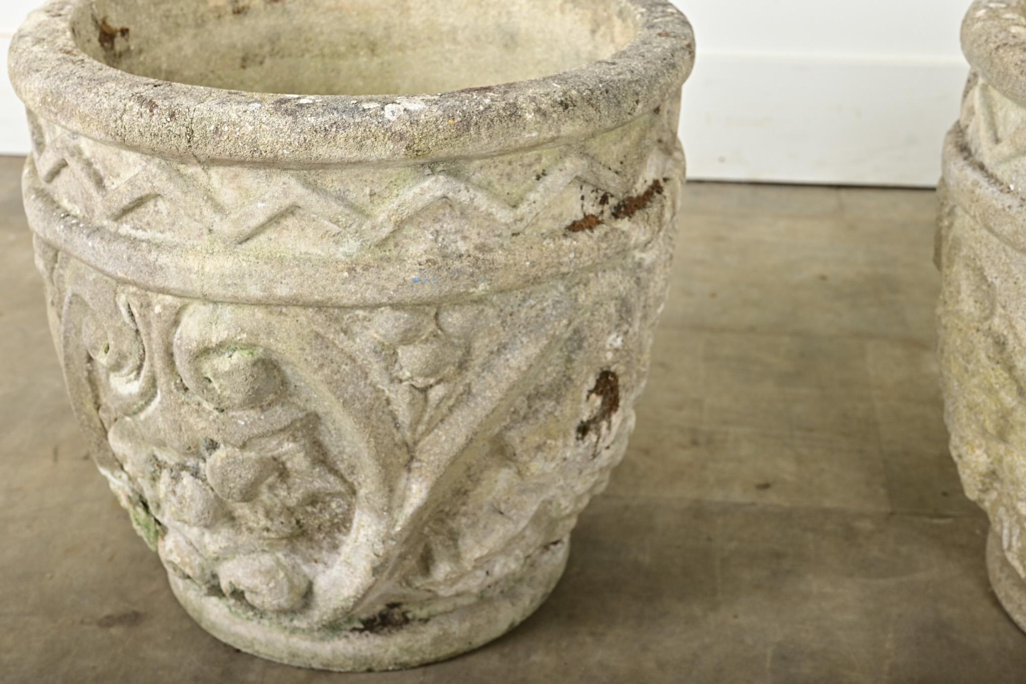 English Pair of Reconstituted Stone Planters For Sale at 1stDibs