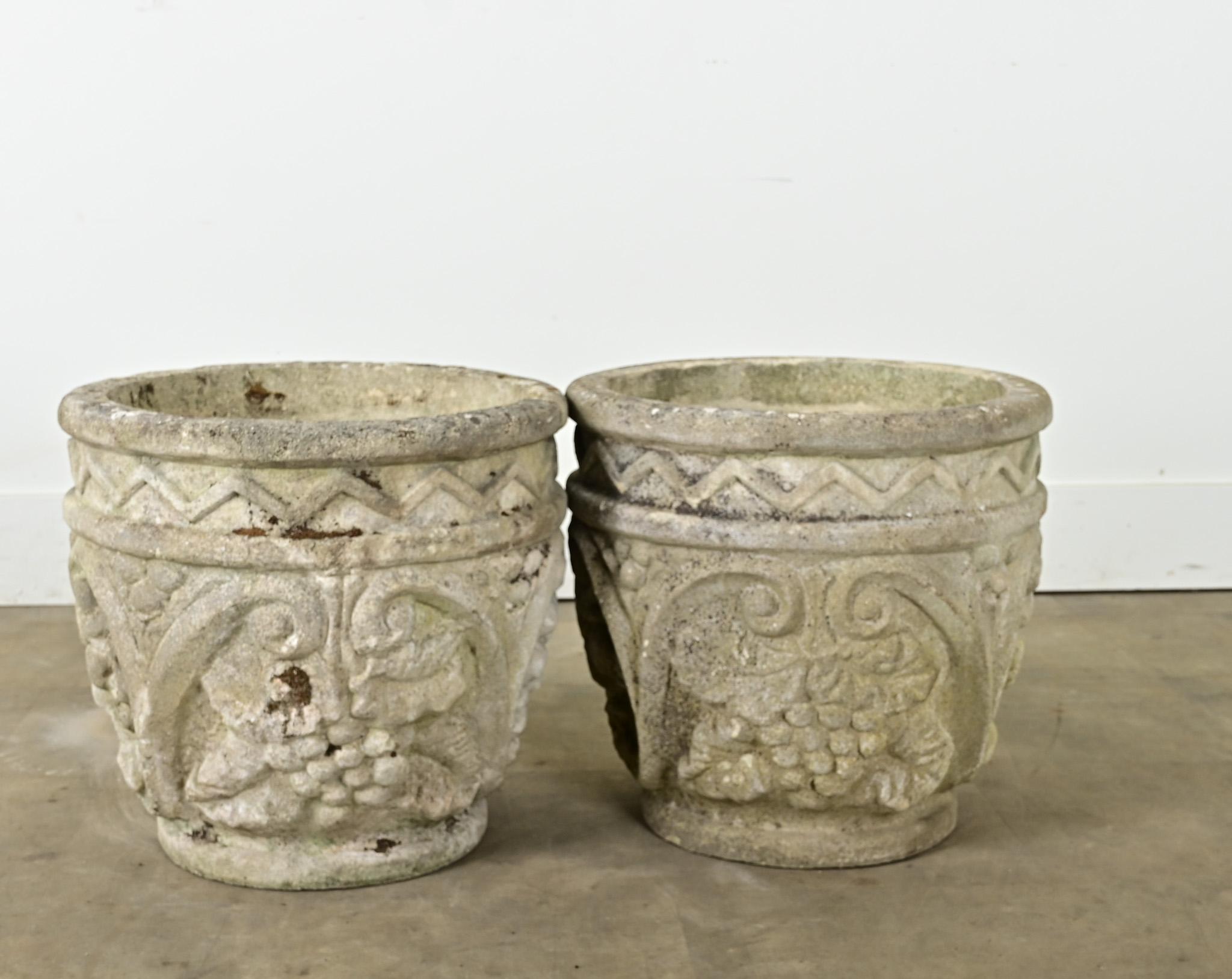 English Pair of Reconstituted Stone Planters For Sale at 1stDibs