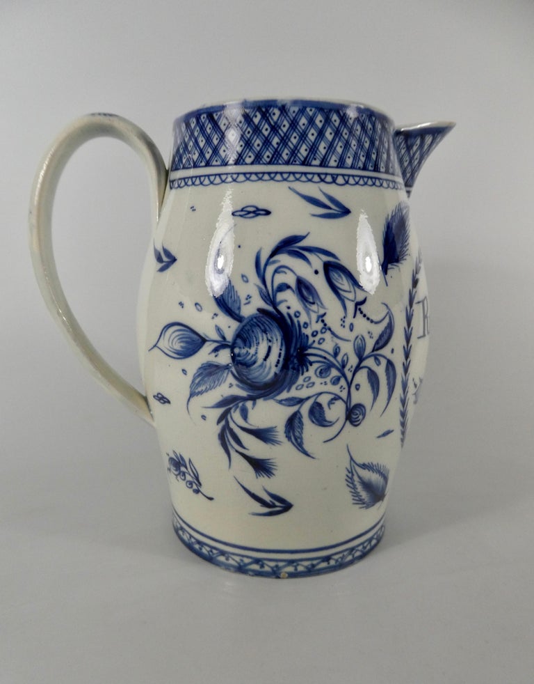 English pearlware jug, ‘Richard and Jenney Turner, 1795’. at 1stDibs