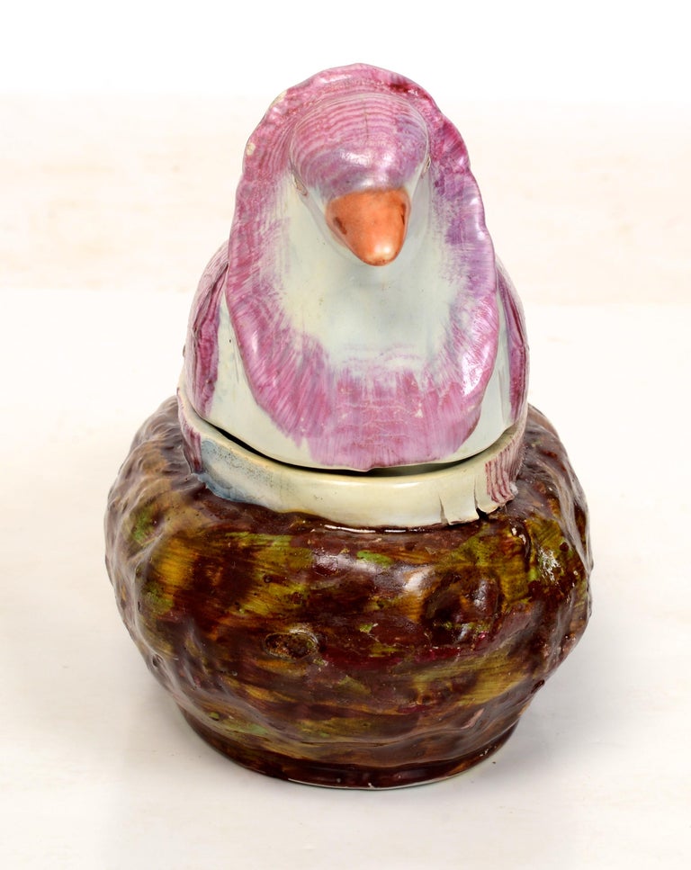 English Pearlware Tureen Box and Cover in the Form of a Turtle Neck ...