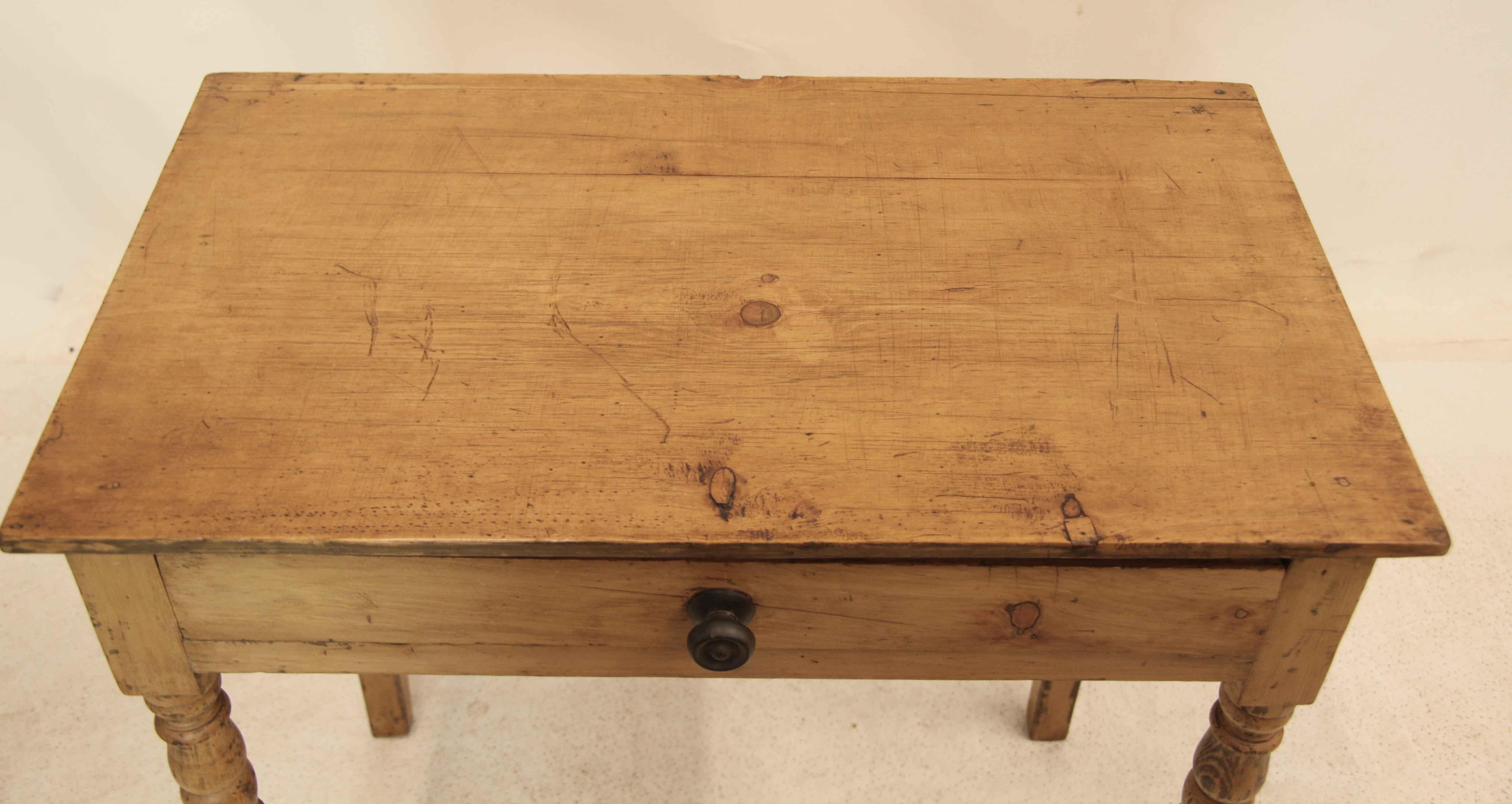English Pine One Drawer Side Table at 1stDibs