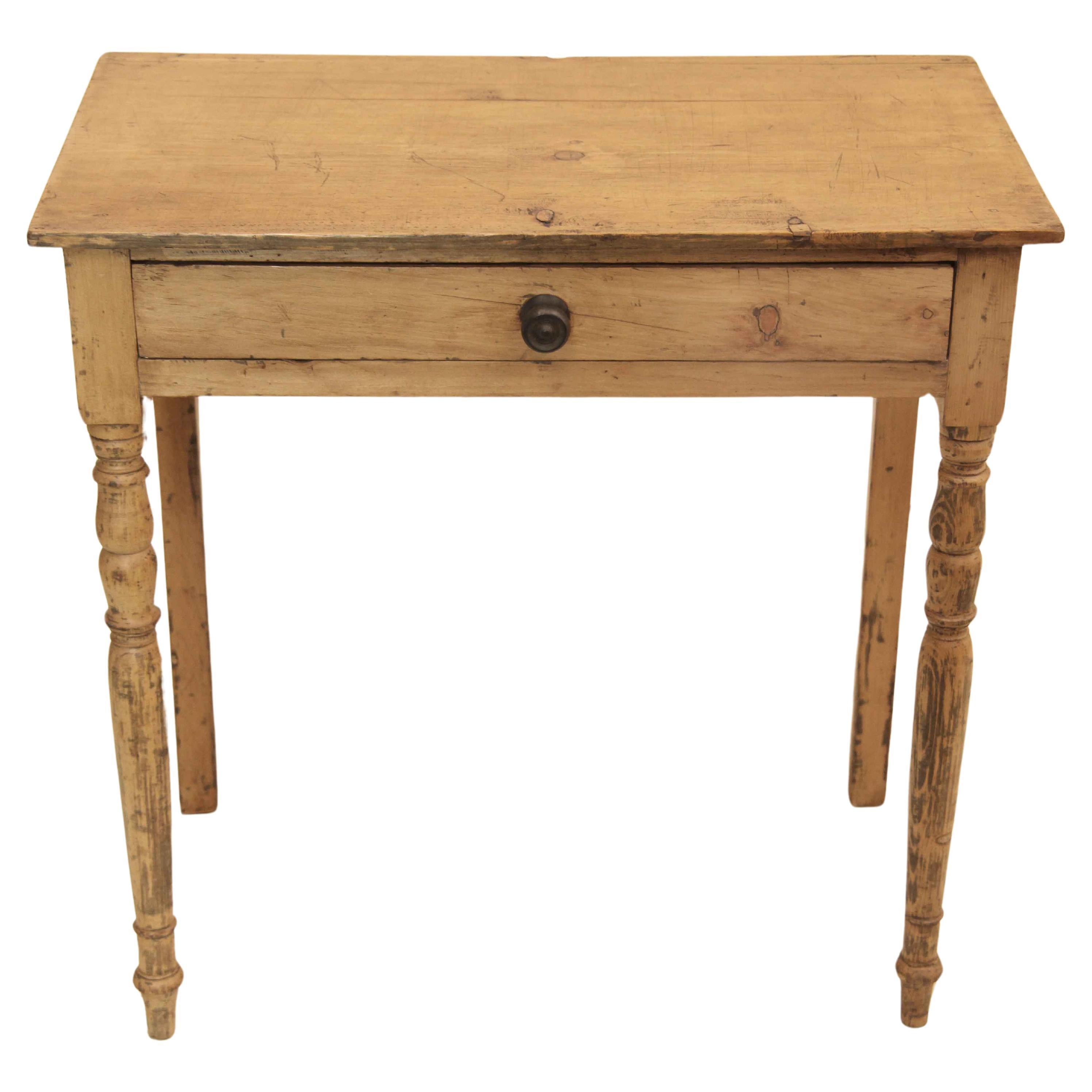 English Pine One Drawer Side Table at 1stDibs