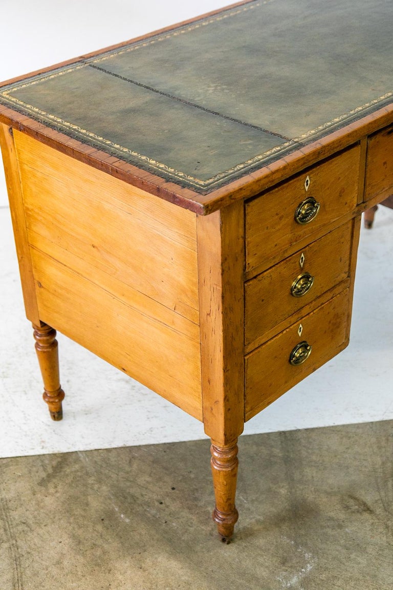 English Pine Seven-Drawer Writing Desk at 1stDibs | pine writing desk ...