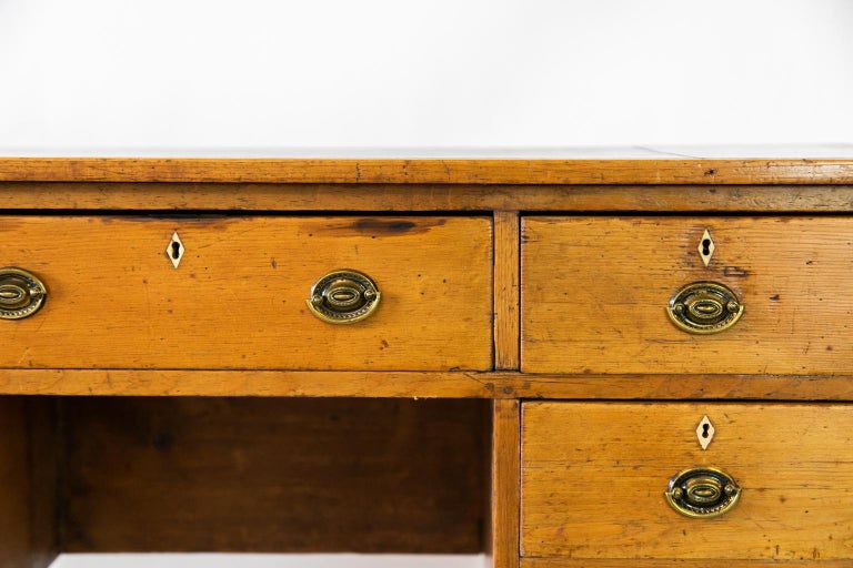 English Pine Seven-Drawer Writing Desk at 1stDibs | pine writing desk ...