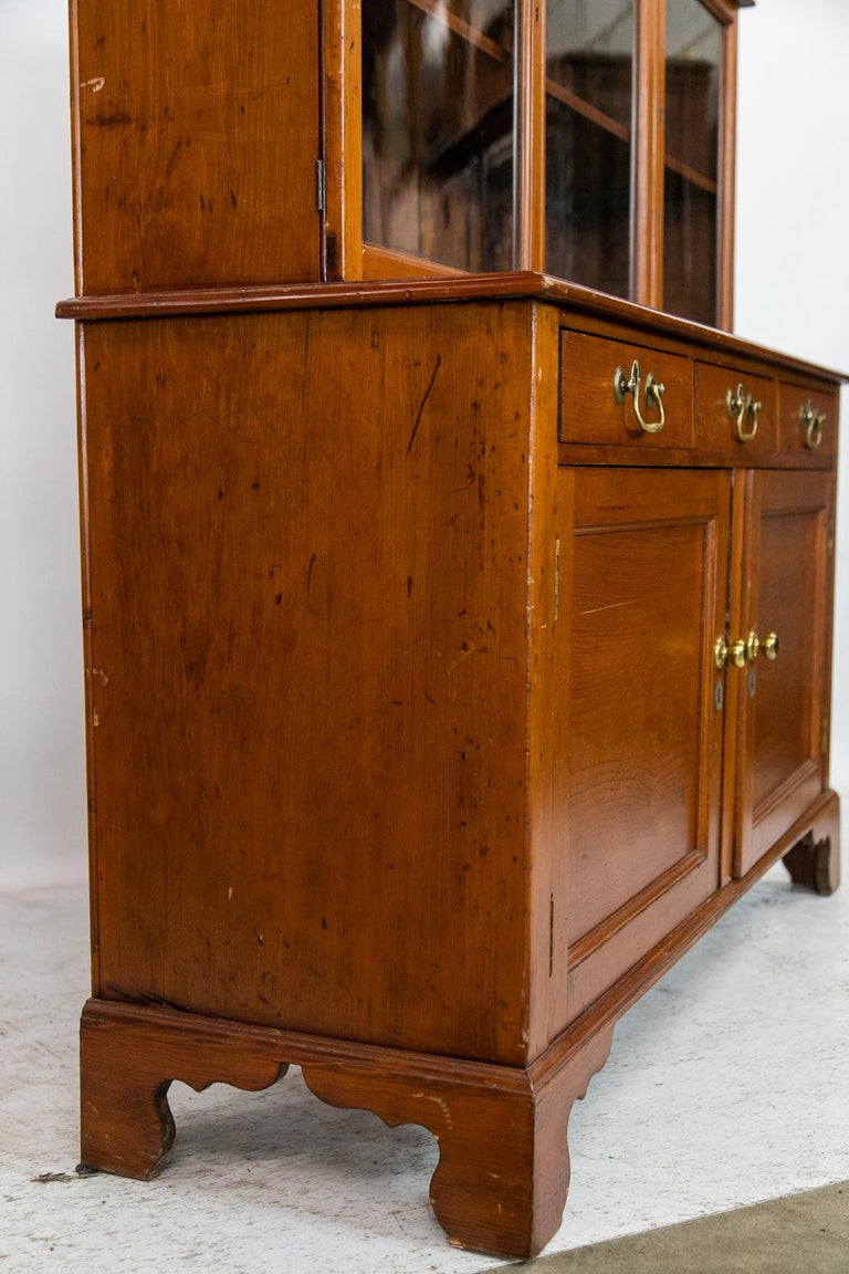 English Pine Step Back Cabinet For Sale at 1stDibs