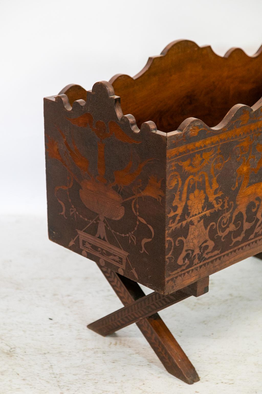 English Pokerwork Planter For Sale at 1stDibs