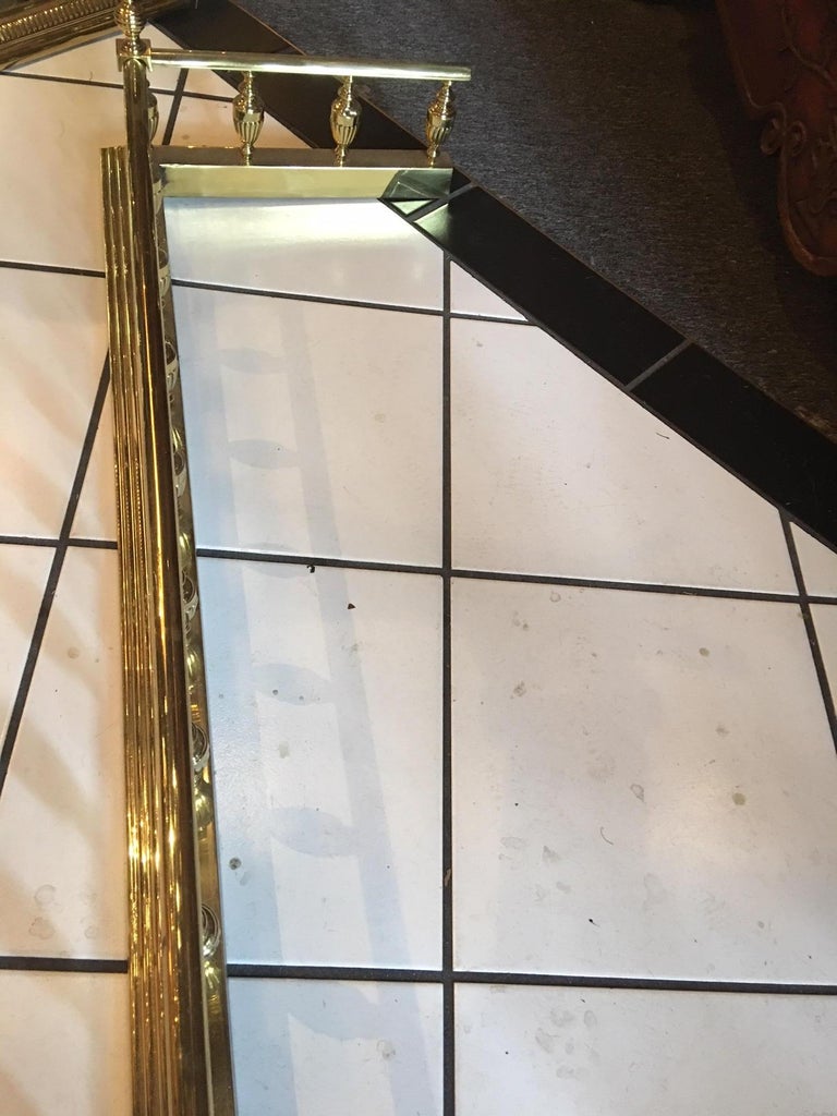 English Polished Brass Fireplace Fender with Corner Finials, 19th ...