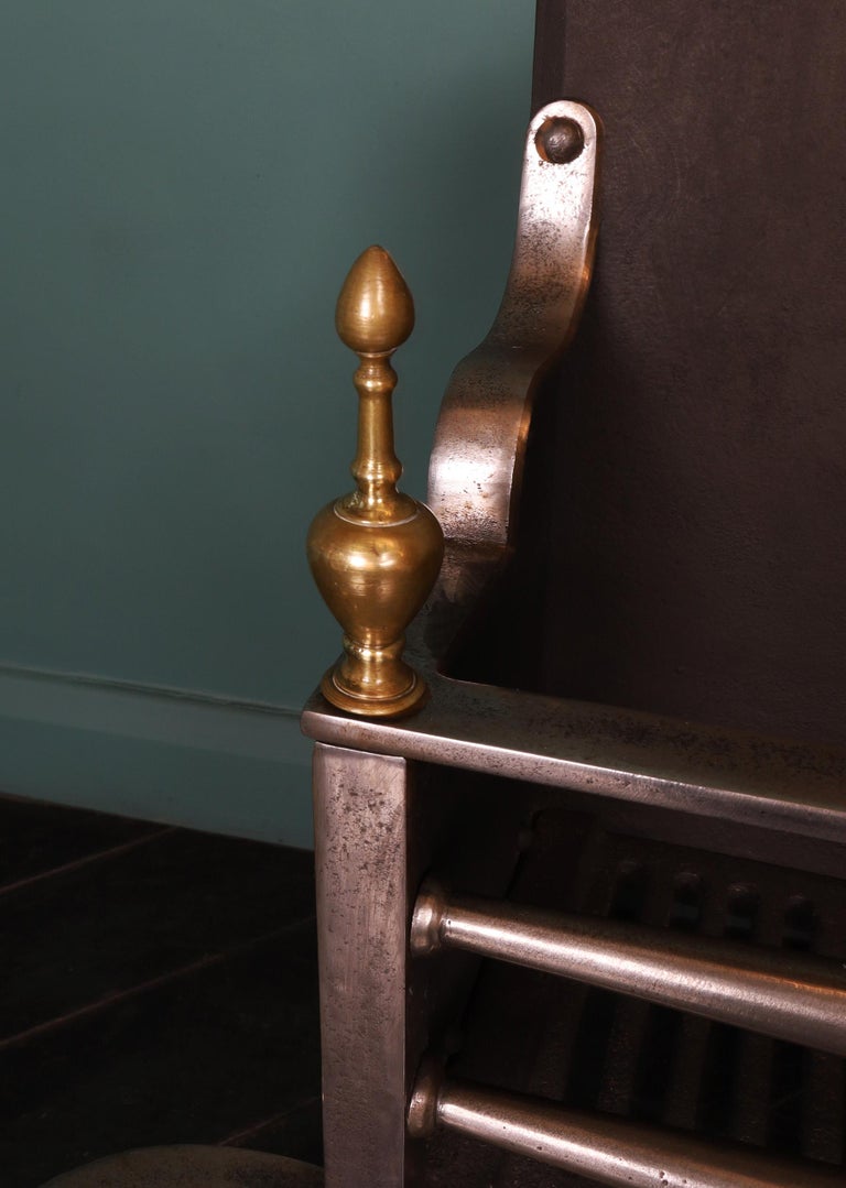 English Polished Brass and Wrought Basket Grate For Sale at 1stDibs