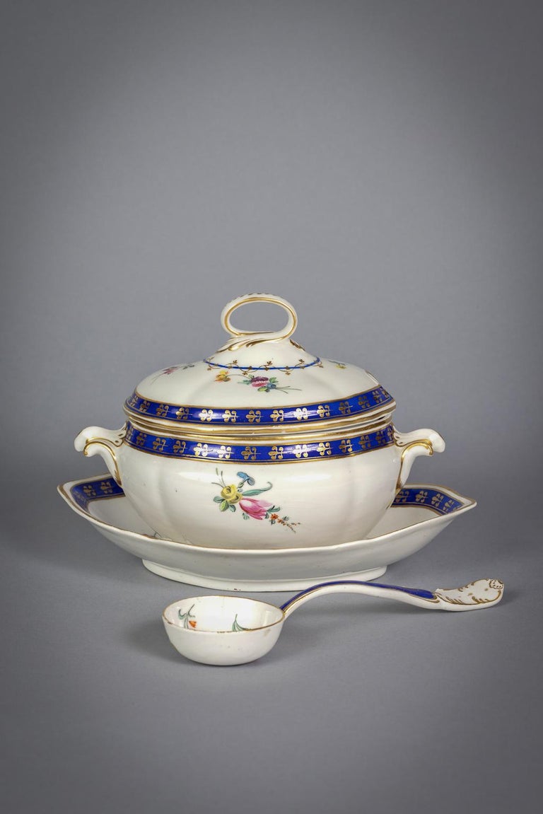 English Porcelain Sauce Tureen, Cover, Ladle and Dish, Derby, circa ...