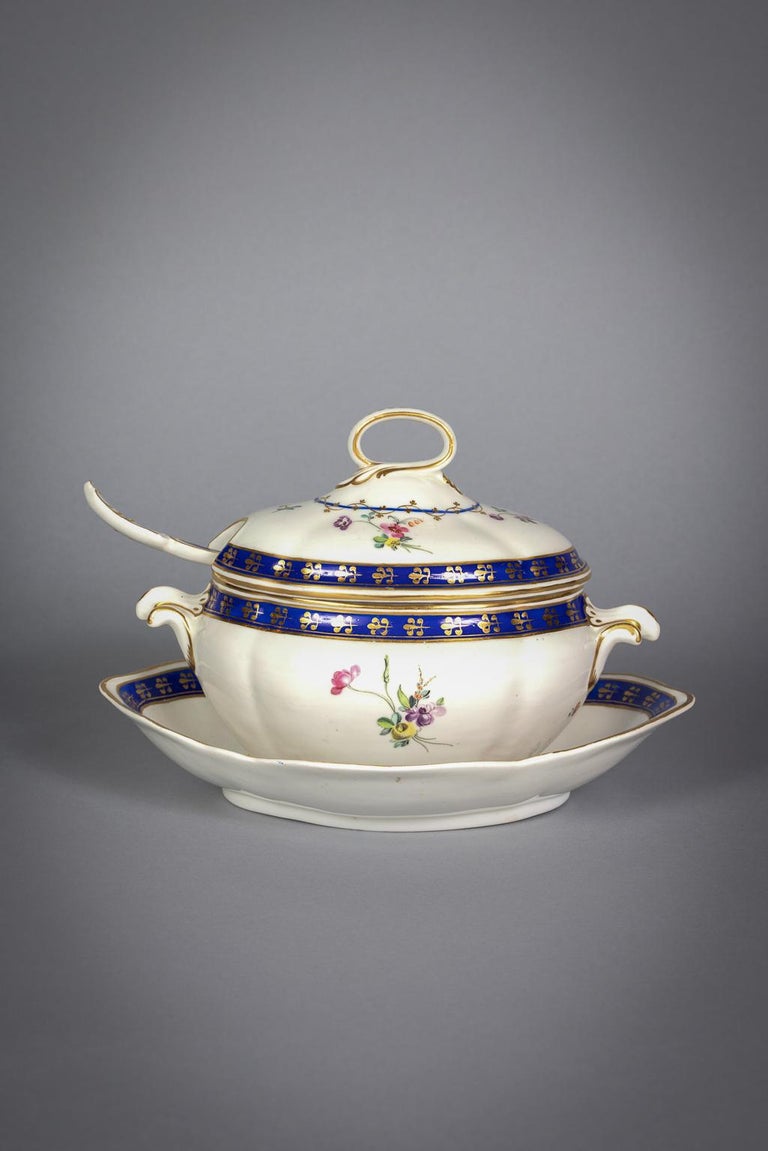 English Porcelain Sauce Tureen, Cover, Ladle and Dish, Derby, circa ...