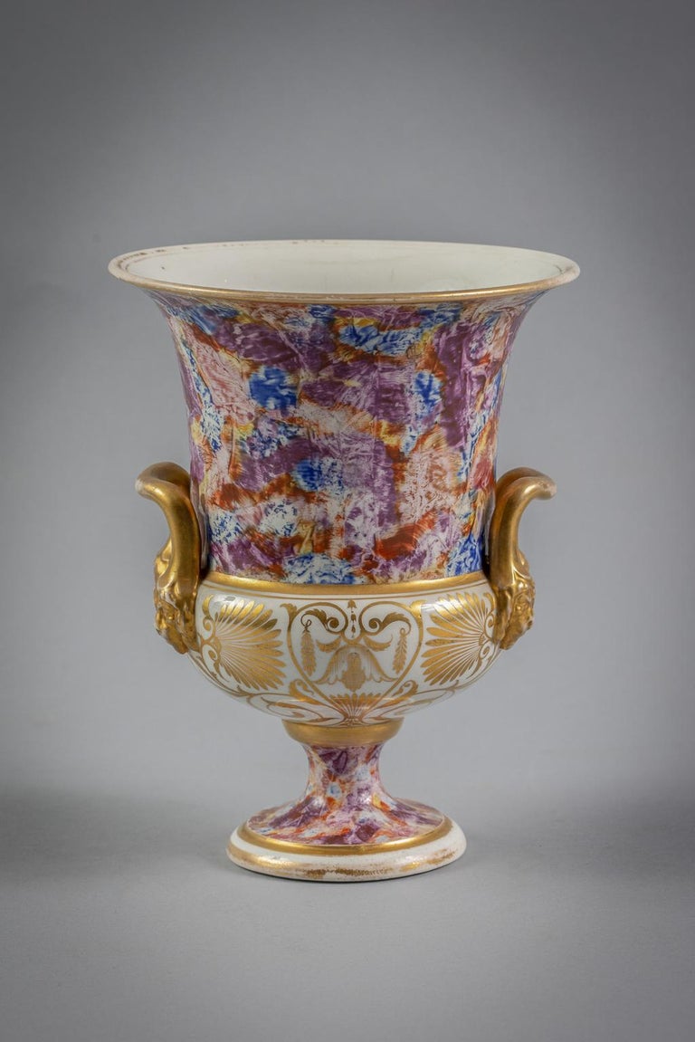 English Porcelain Two-Handled Marbleized Vase, circa 1810 For Sale at ...