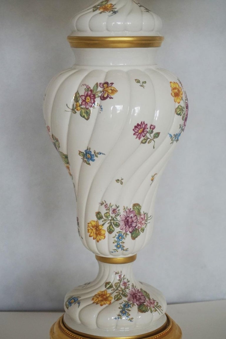 English Porcelain Vase Table Lamp by Louis Nichole, 1999 For Sale at ...