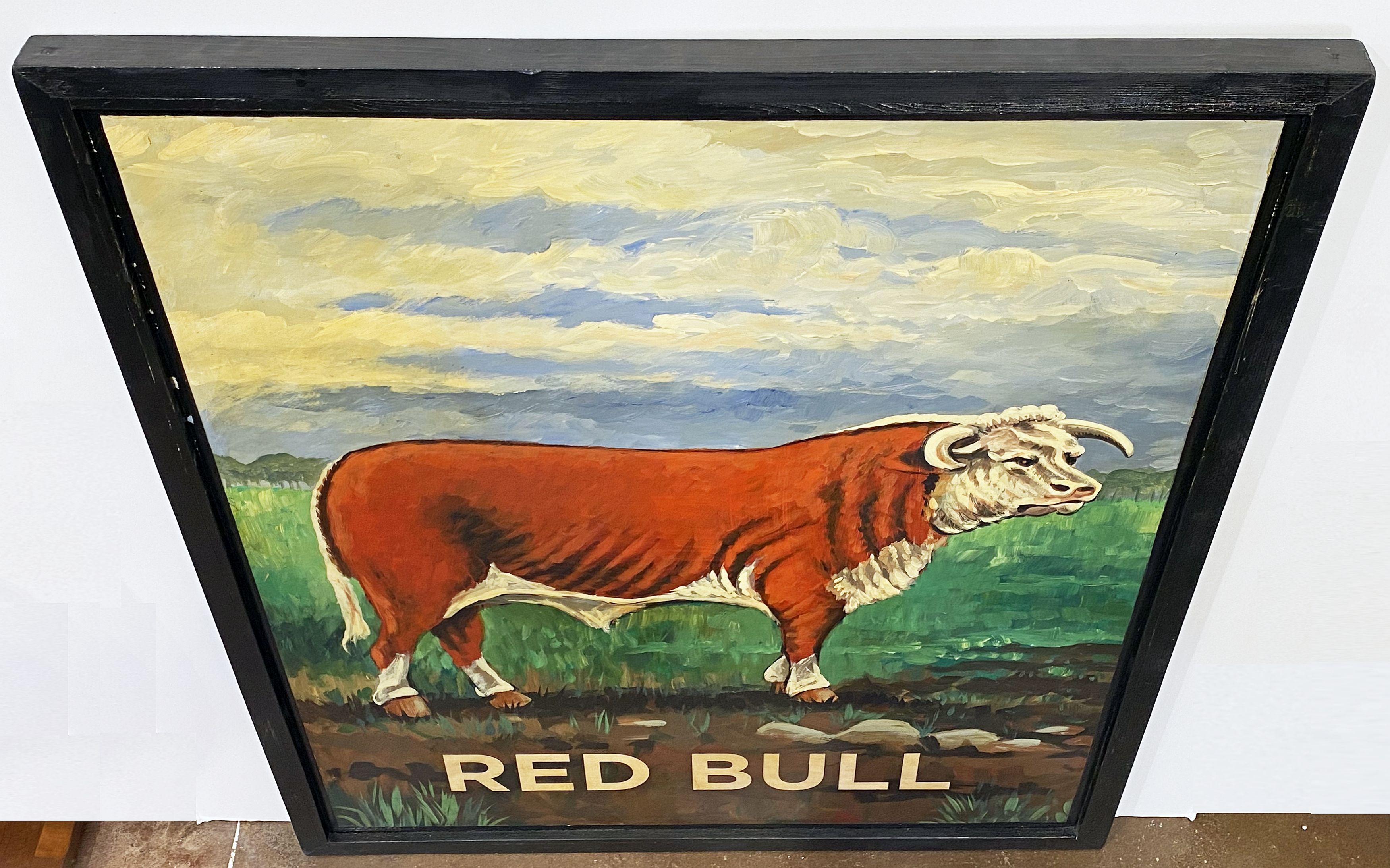 English Pub Sign, "Red Bull' at 1stDibs | red bull sign for sale