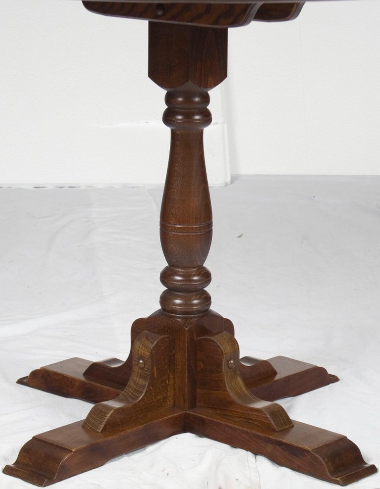 English Pub Style Round Kitchen Game Foyer Center Table at 1stDibs