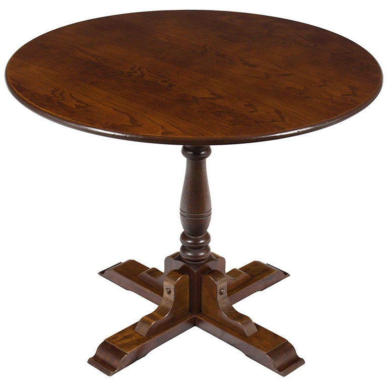 English Pub Style Round Kitchen Game Foyer Center Table at 1stDibs