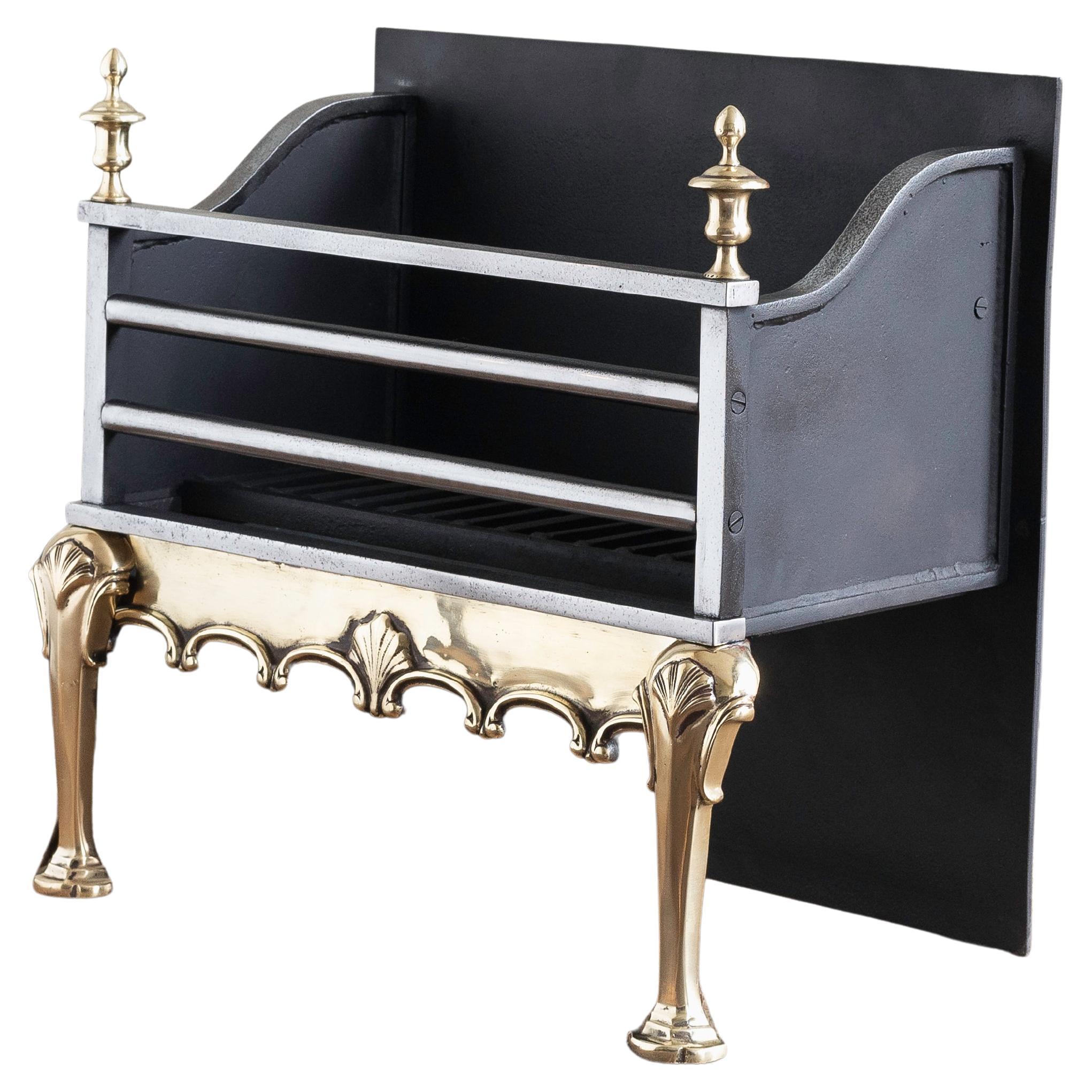 English Neo-Classical Brass and Iron Fire Basket For Sale at 1stDibs