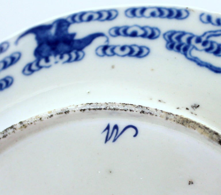 English Rare First Period Worcester Blue and White Porcelain Dragon ...