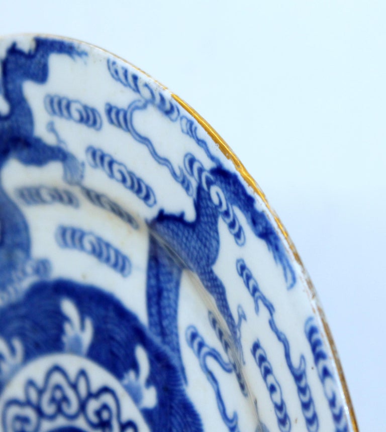 English Rare First Period Worcester Blue and White Porcelain Dragon ...