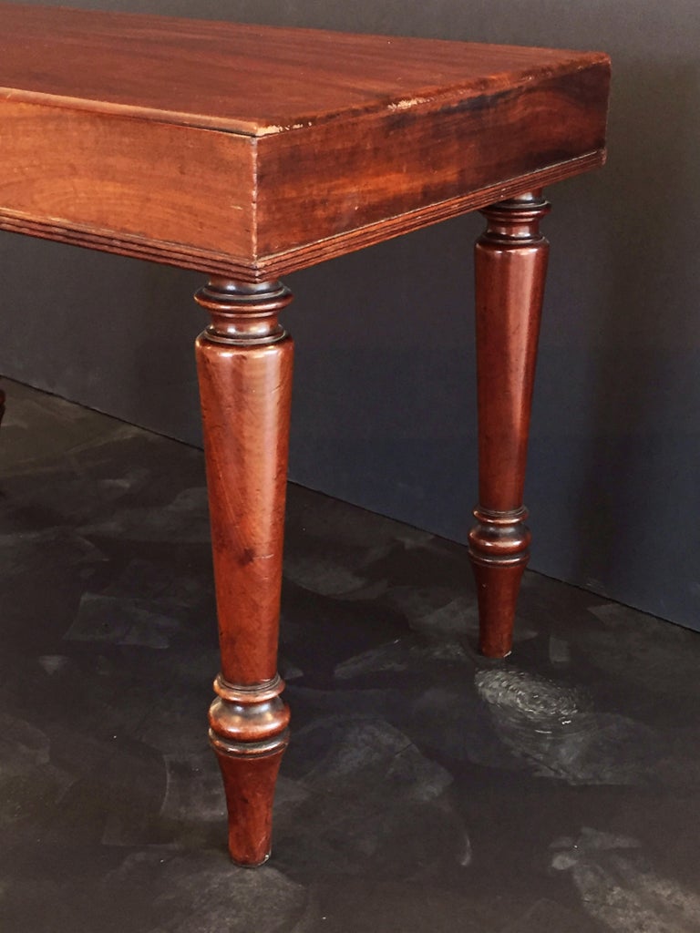 English Rectangular Side or End Table of Mahogany on Turned Legs For ...