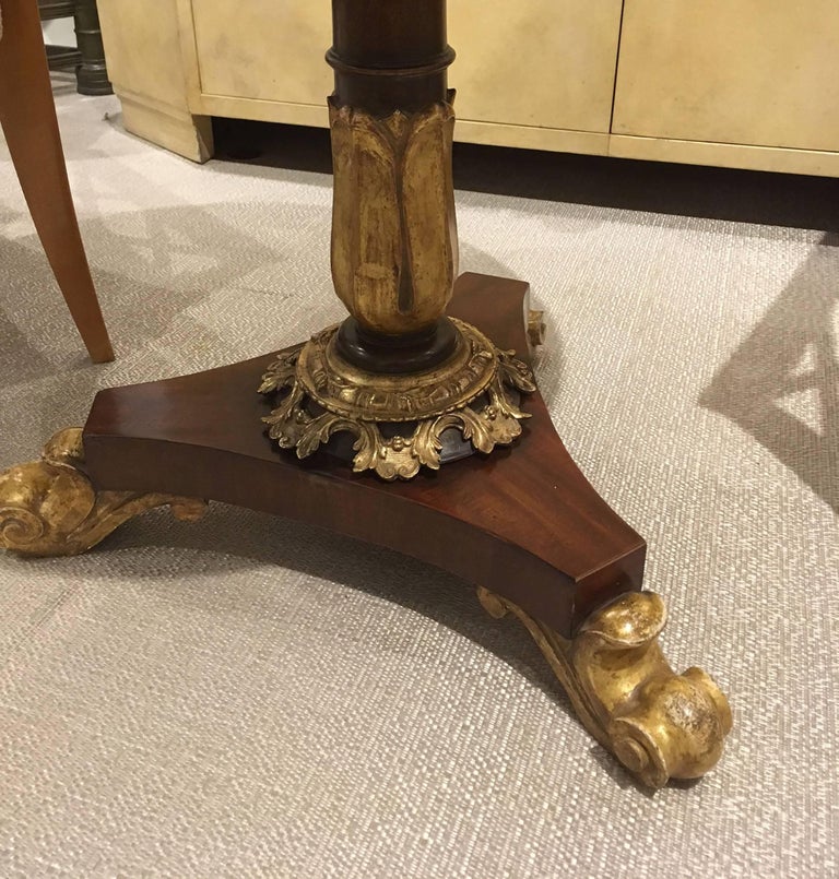 English Regency 1825 Mahogany and Giltwood Gueridon For Sale at 1stDibs