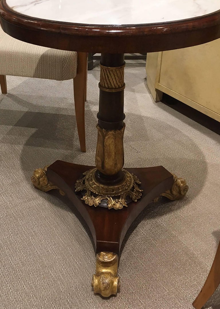 English Regency 1825 Mahogany and Giltwood Gueridon For Sale at 1stDibs