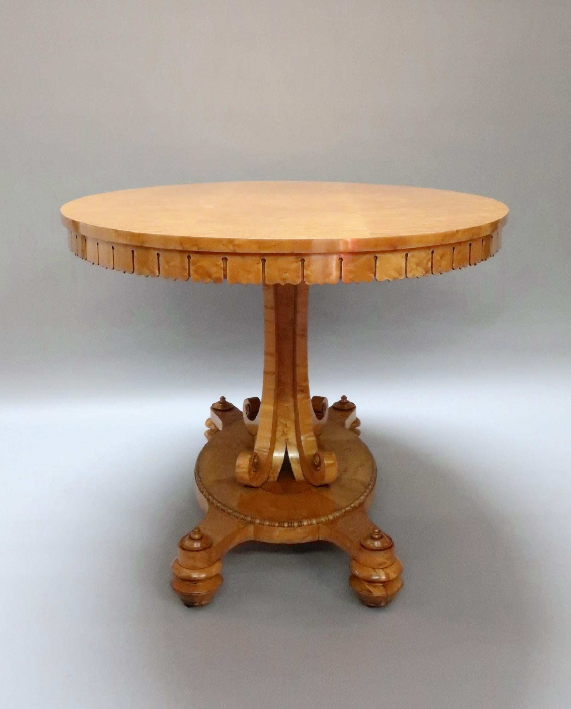 English Regency Bird’s-Eye Maple Oval Centre Table Attributed to ...