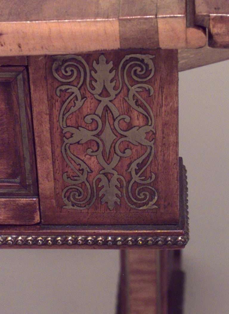 English Regency Brass and Satinwood Davenport For Sale at 1stDibs