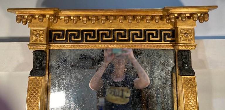 English Regency Egyptian Motif Gilt Pillar Mirror, Early 19th Century ...