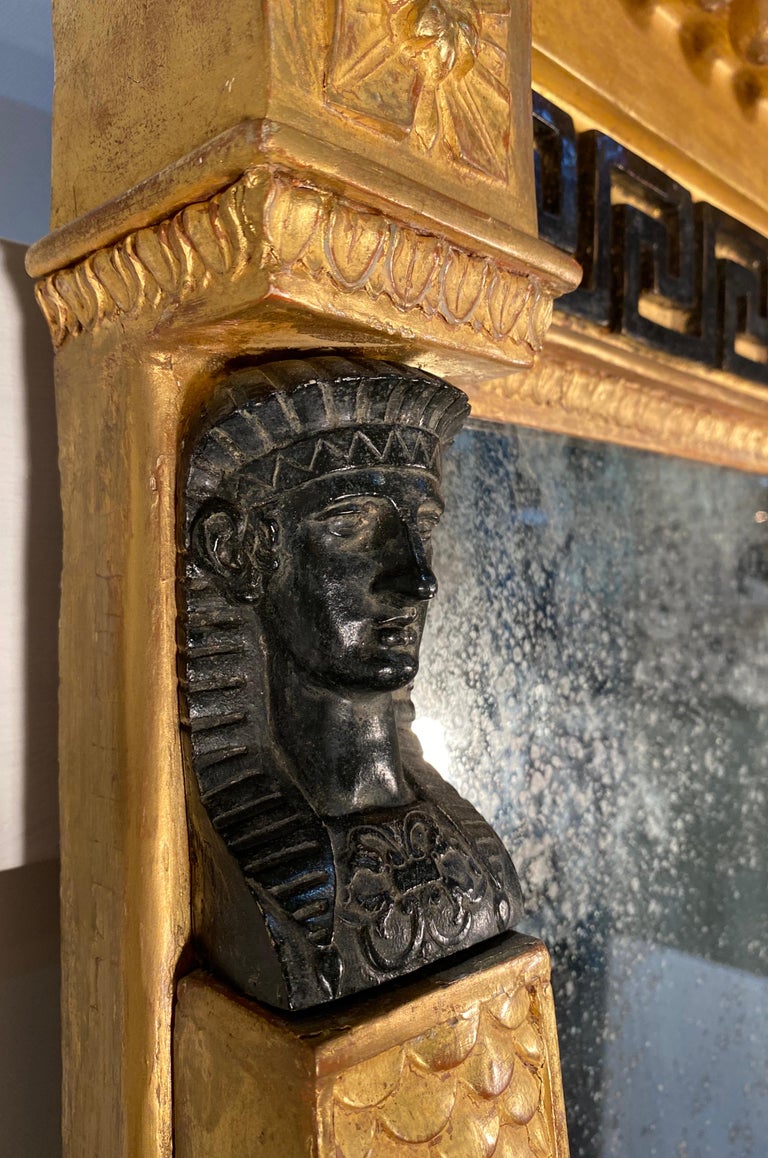 English Regency Egyptian Motif Gilt Pillar Mirror, Early 19th Century ...